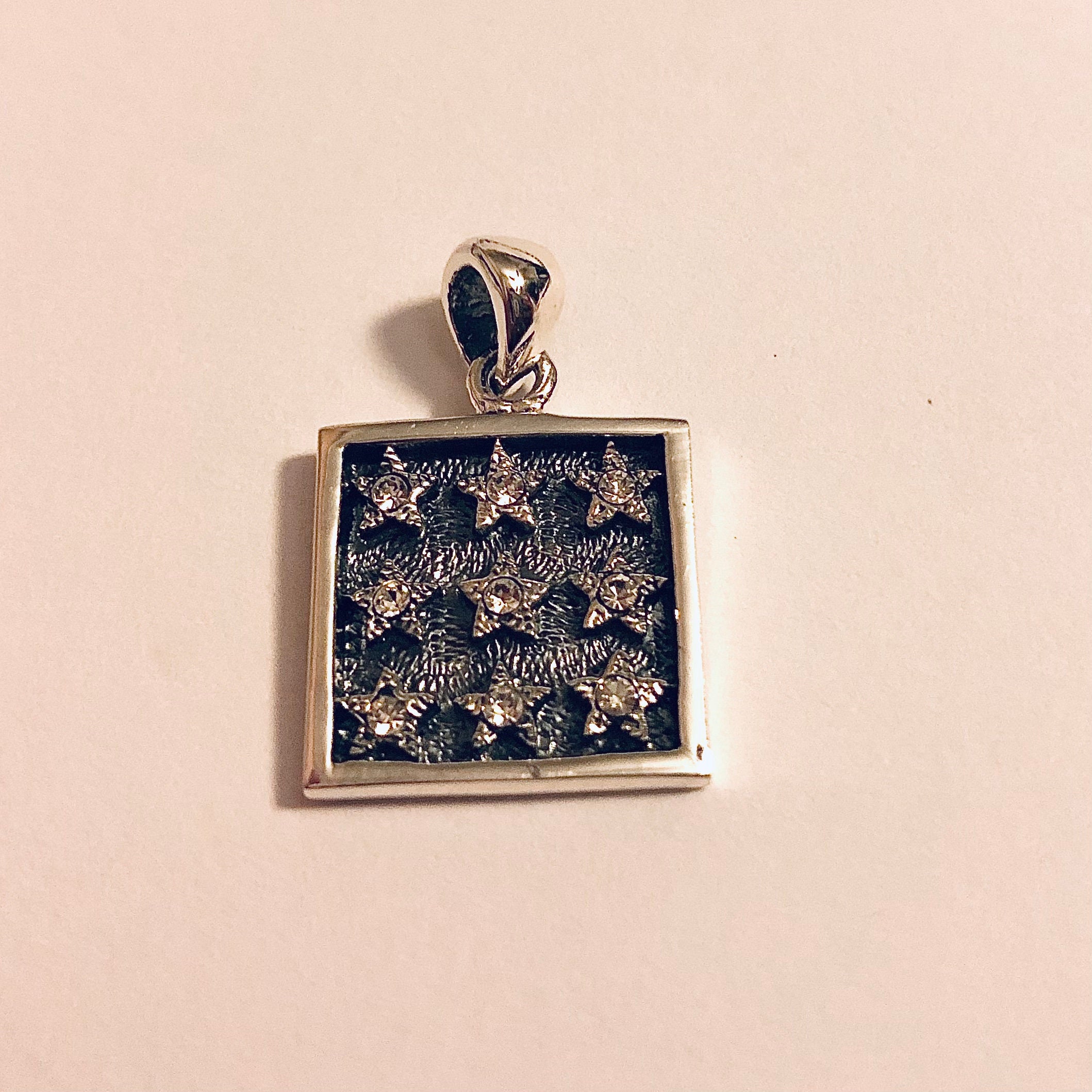 Silver Rockstar Star Square Pendant Necklace Sterling Silver | Etsy
