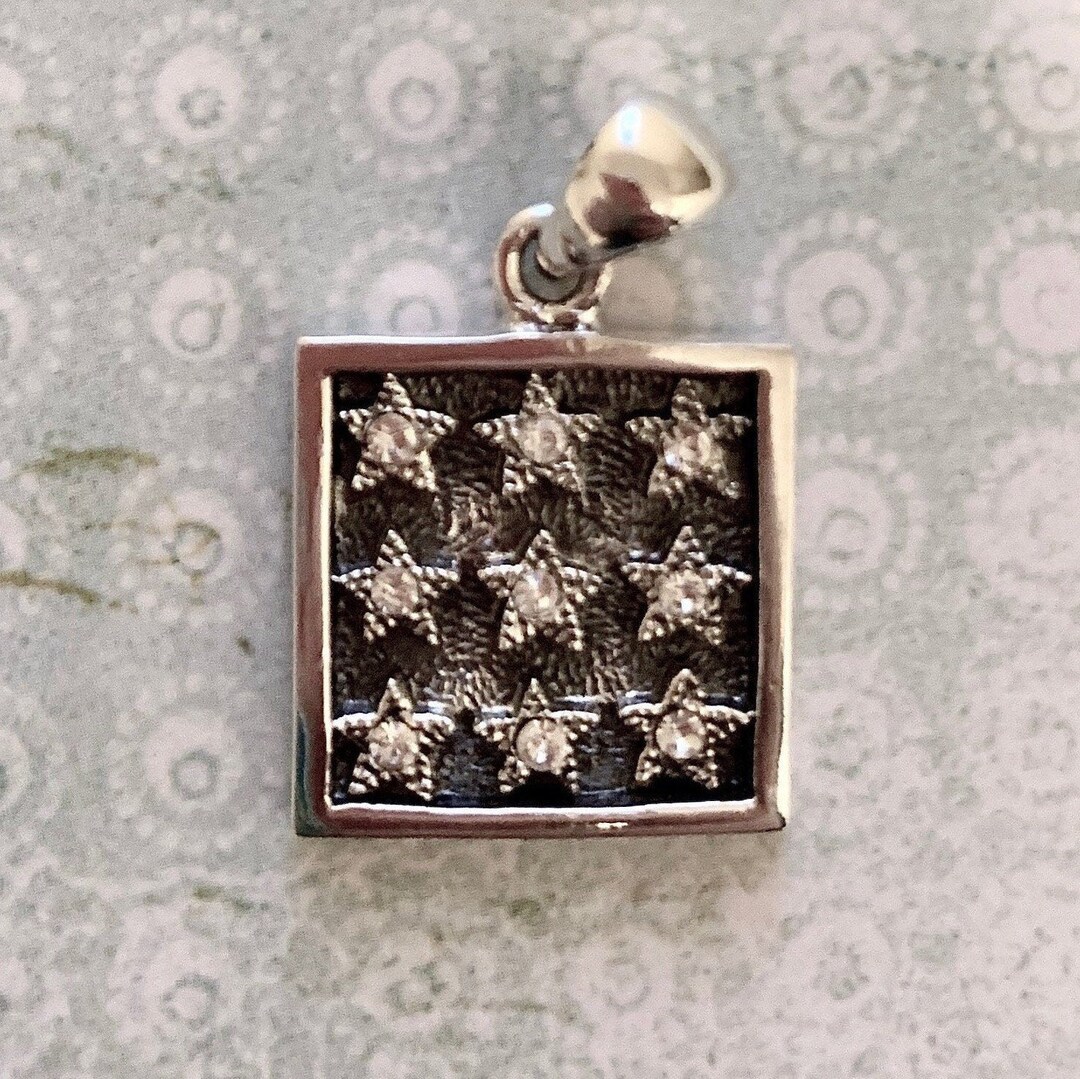 Silver Rockstar Star Square Pendant Necklace, Sterling Silver ...