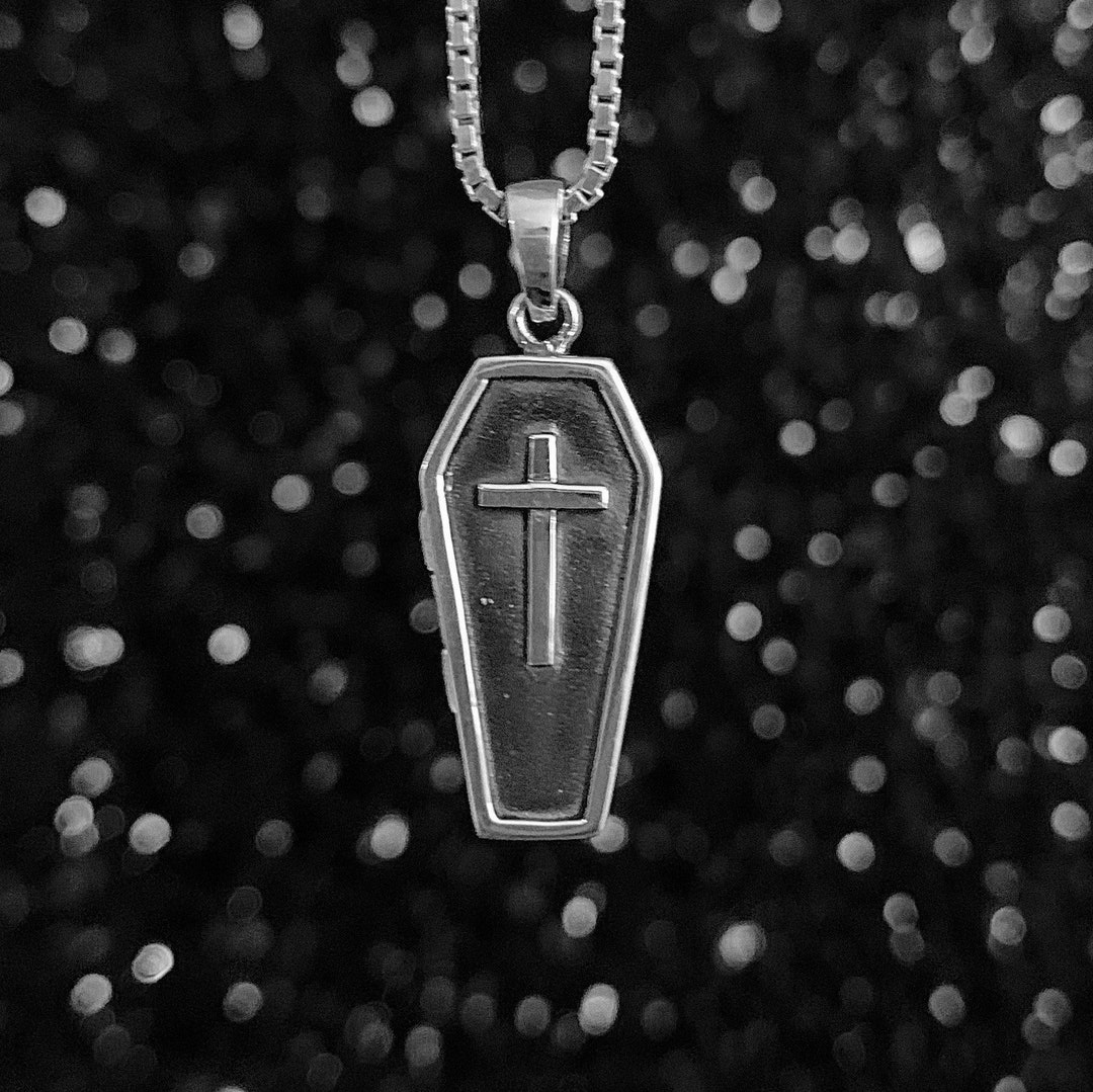 Sterling Silver Coffin Locket Pendant Necklace Eternal Sleep - Etsy