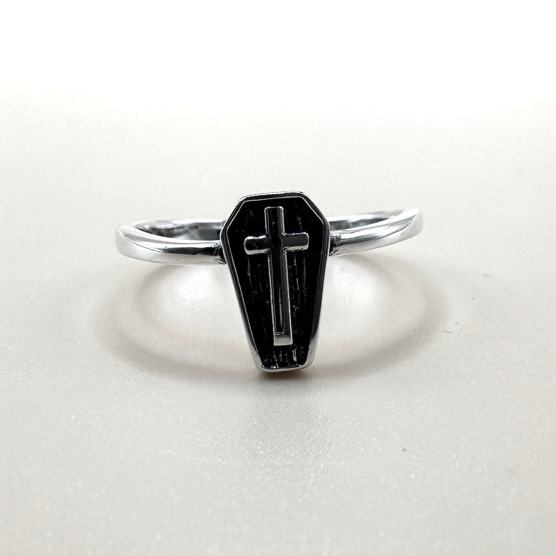 Silver Coffin Ring, 925, Lead Free, Nickel Free, Gift for Her/him, Goth ...