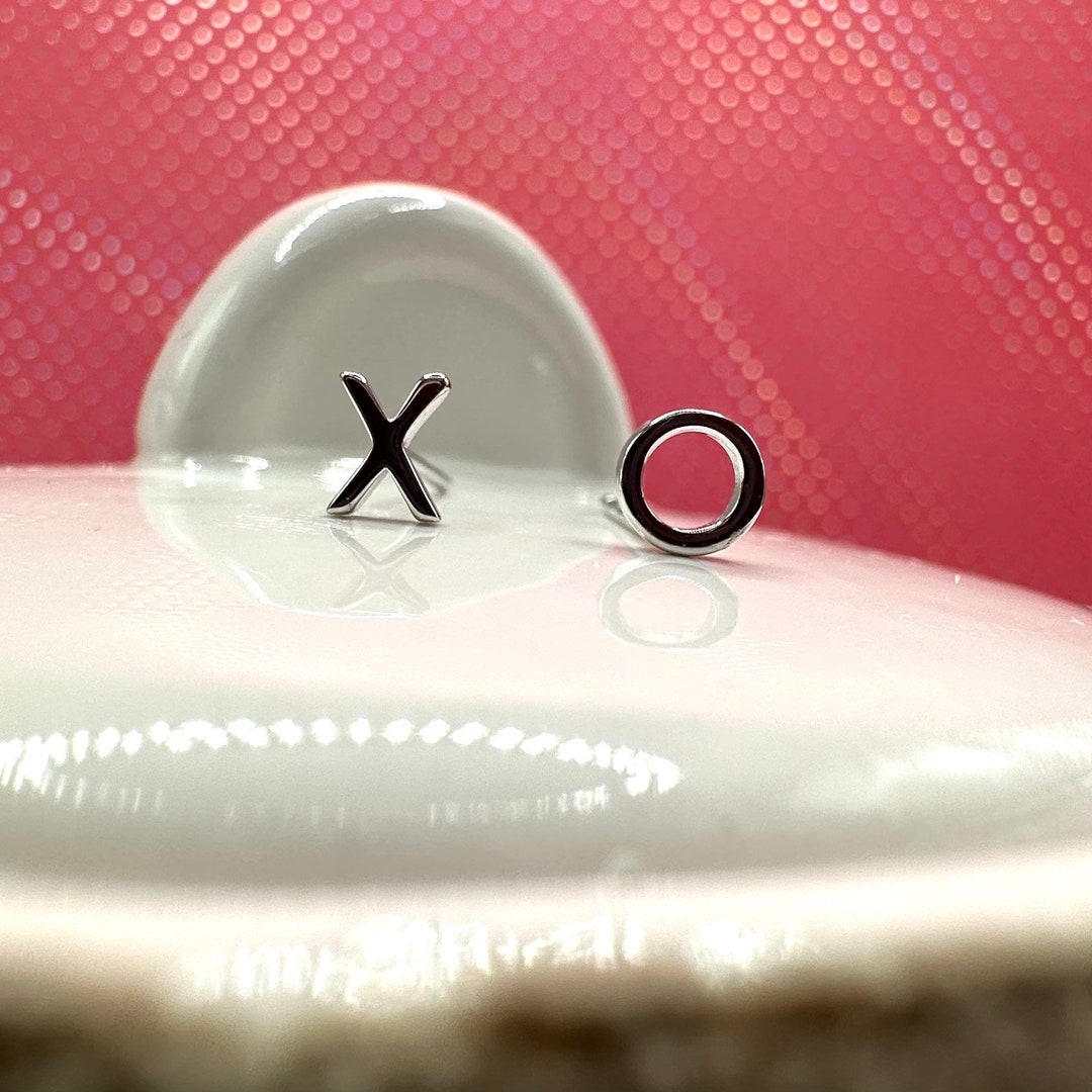 Silver XO Silver Studs, Hugs and Kisses, Pushback, Postback, Love ...
