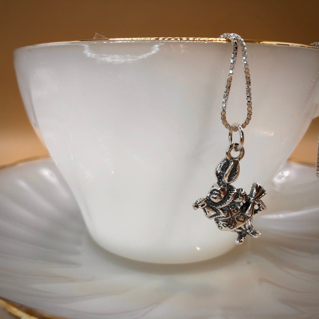 Alice in Wonderland White Rabbit Necklace Pendant Disney - Etsy