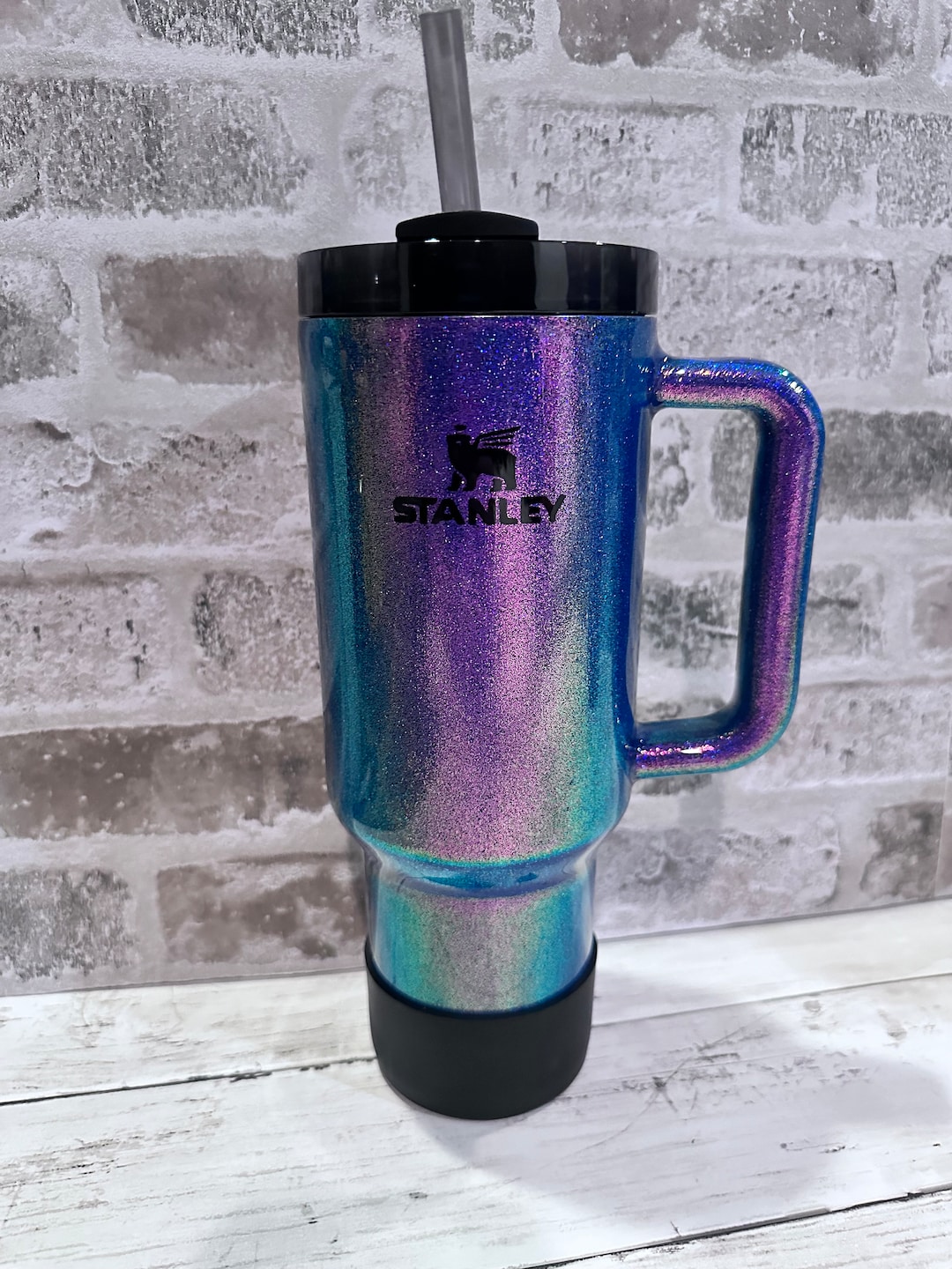 40 Oz Authentic Stanley Tumbler With Iridescent Color Shift Glitter. - Etsy