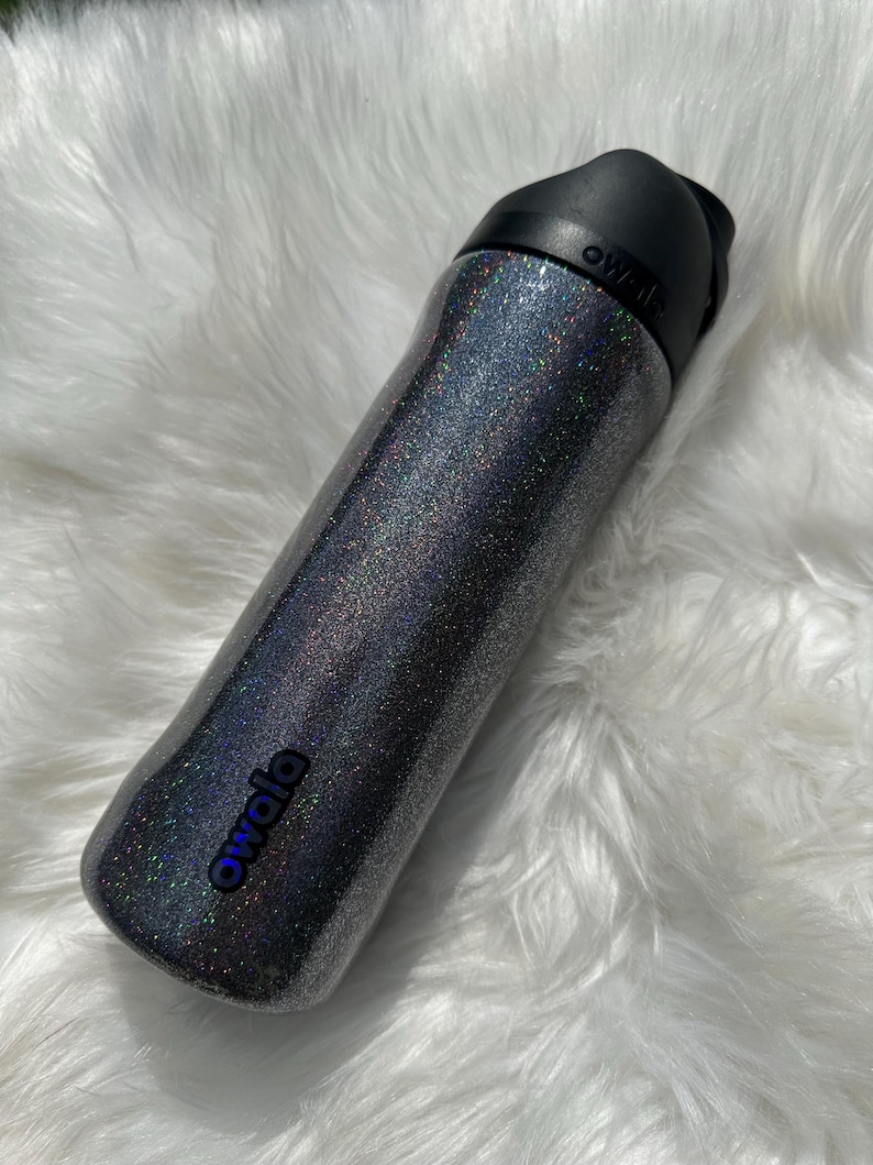 Custom Owala Freesip Water Bottle, Gunmetal Rainbow Glitter - Etsy