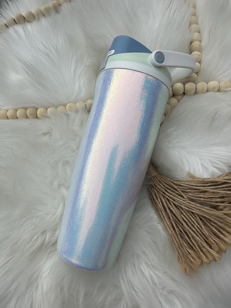 Custom Owala Iced Breeze Sway Water Bottle With Transparent Glitter ...