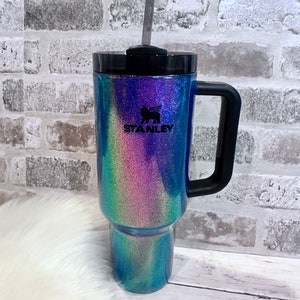 40 Oz Authentic Stanley Tumbler With Iridescent Color Shift Glitter ...