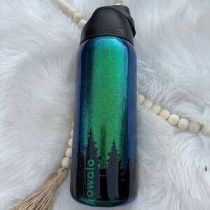 Custom Dark Night Owala Dark Dark Freesip Water Bottle With Glitter ...