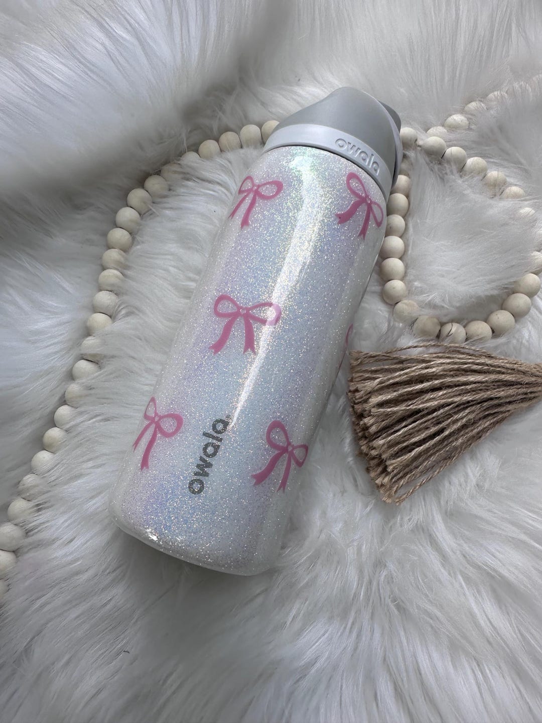 Custom Shy Marshmallow Owala With Bows. Made to Order - Etsy