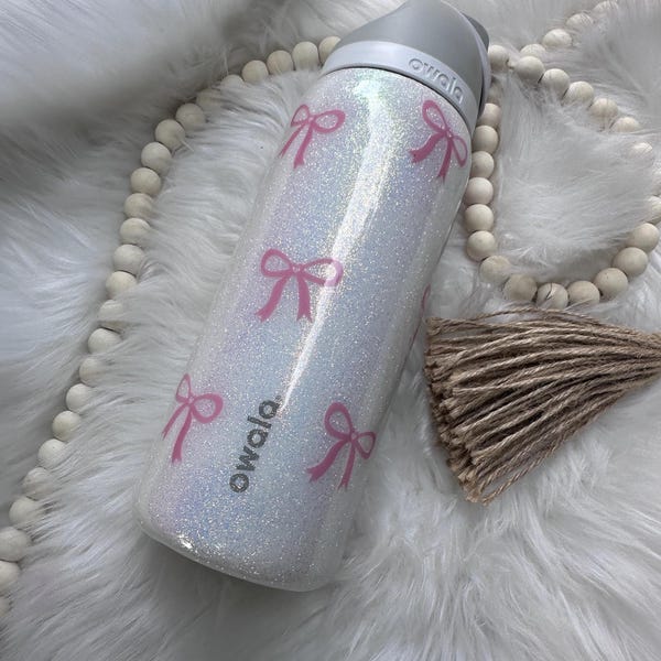 Owala Water Bottle Pink Bows - Etsy