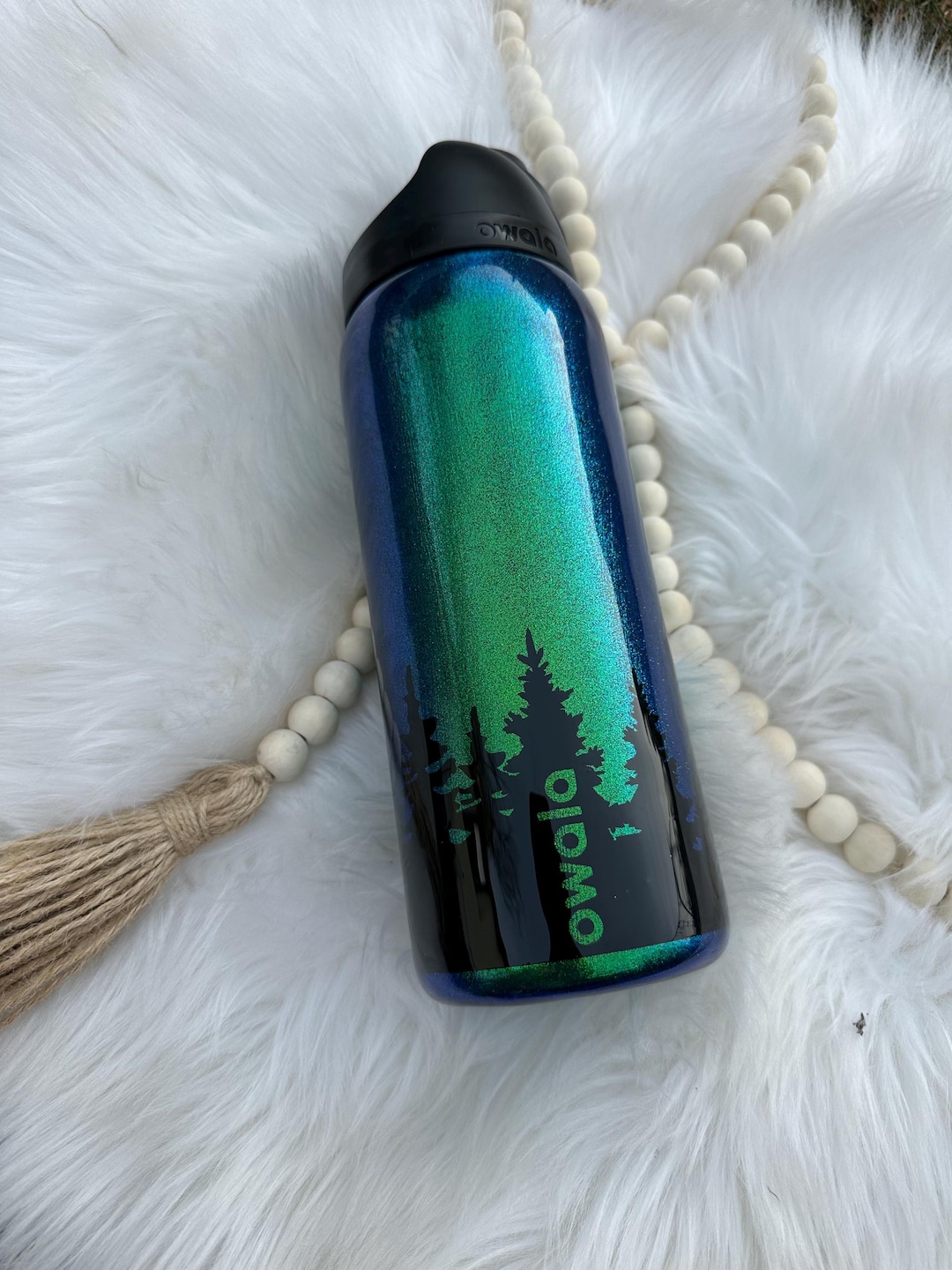 Custom Dark Night Owala Dark Dark Freesip Water Bottle With Glitter ...