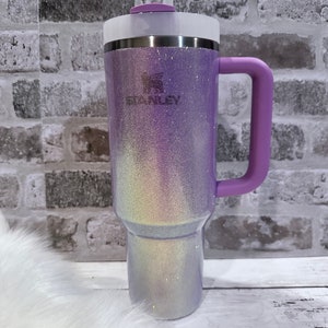 40 Oz Authentic Stanley Tumbler With Iridescent Color Shift Glitter ...