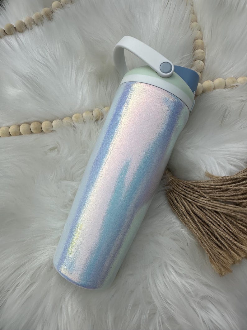 Custom Owala Iced Breeze Sway Water Bottle With Transparent Glitter ...