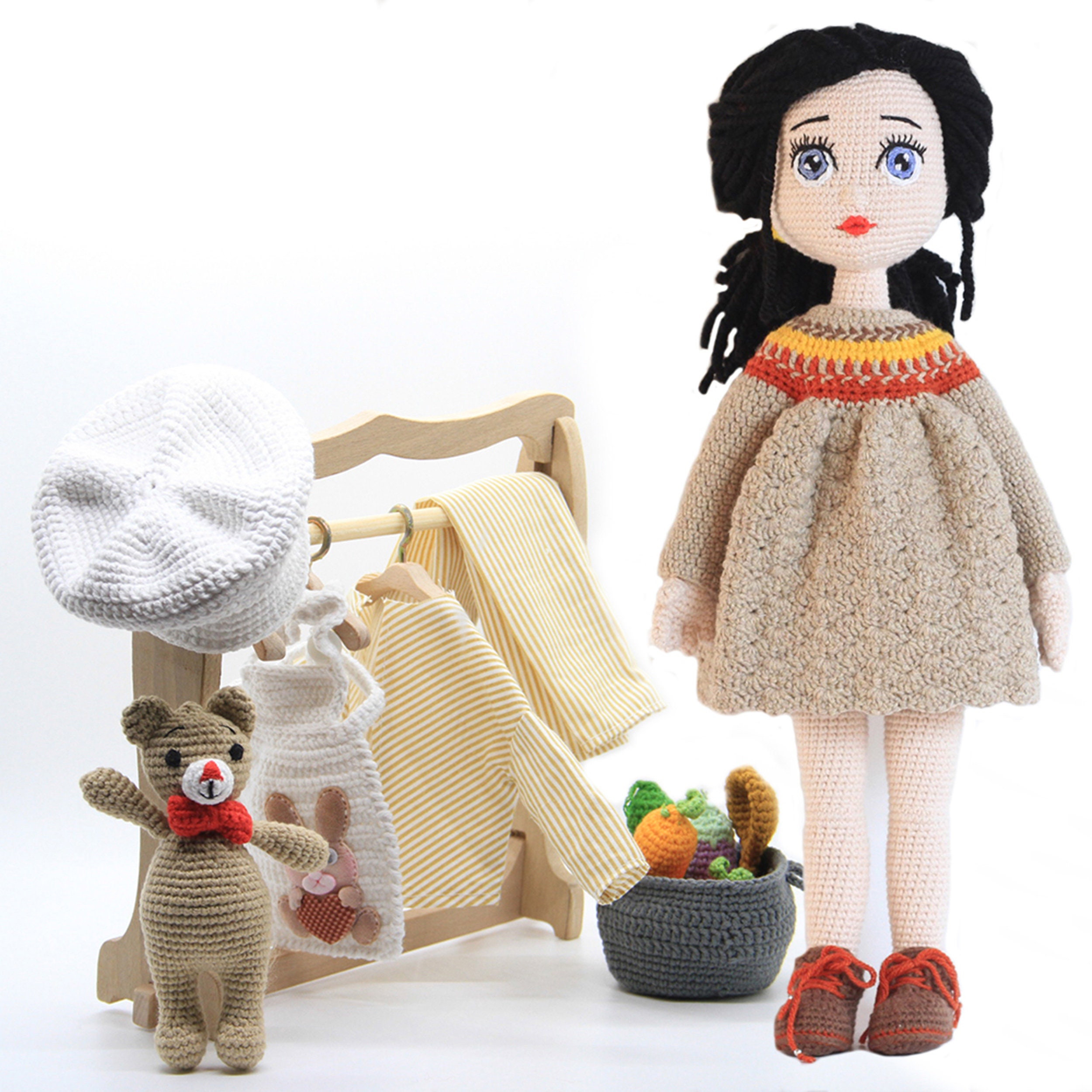 Veda Cook Chef Plus Size Doll Set Toy Amigurumi With A Sleep - Etsy UK
