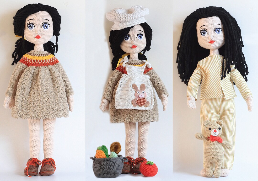 Veda Cook Chef Plus Size Doll Set Toy Amigurumi With A Sleep - Etsy UK