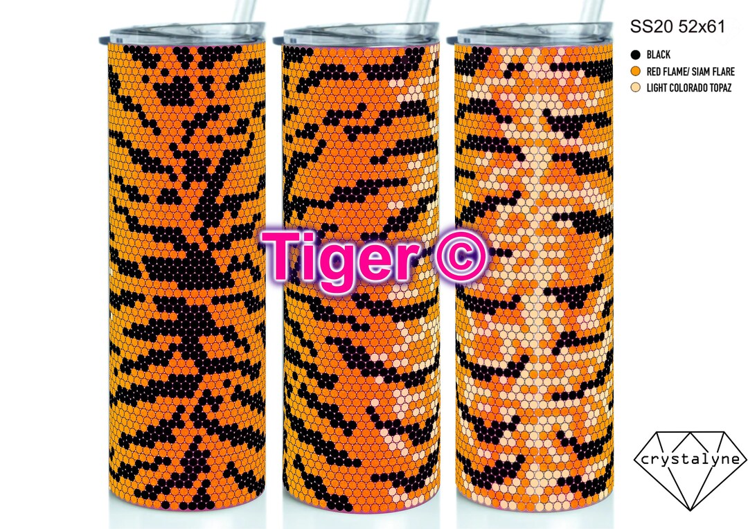 Tiger © Rhinestone Template SS20 for 30oz Straight Skinny - Bling ...