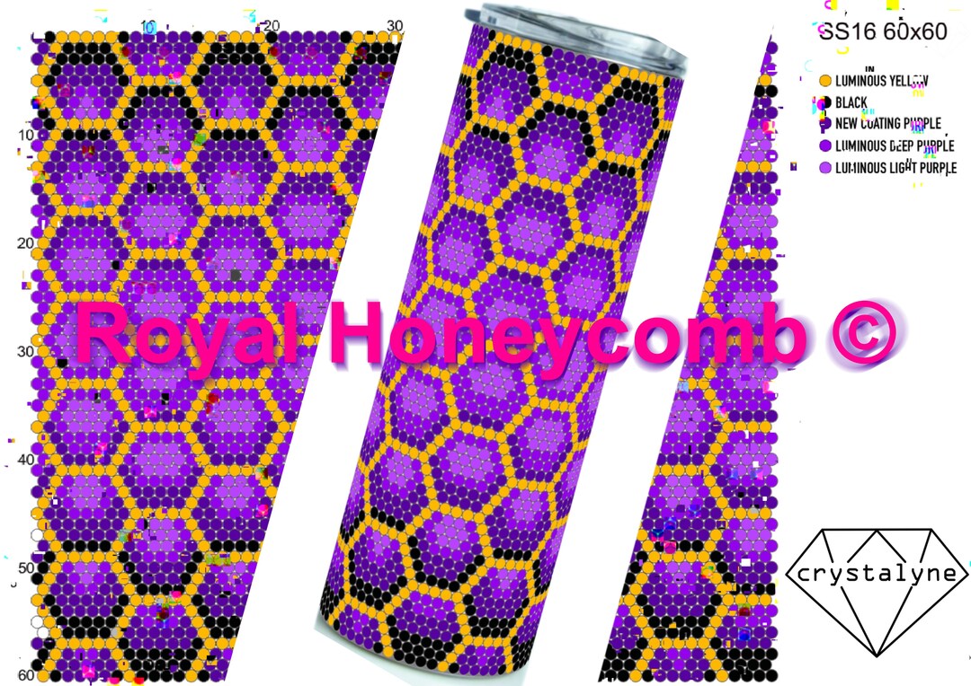 Royal Honeycomb © Rhinestone Template SS16 for 24oz PLUMP Tumbler ...