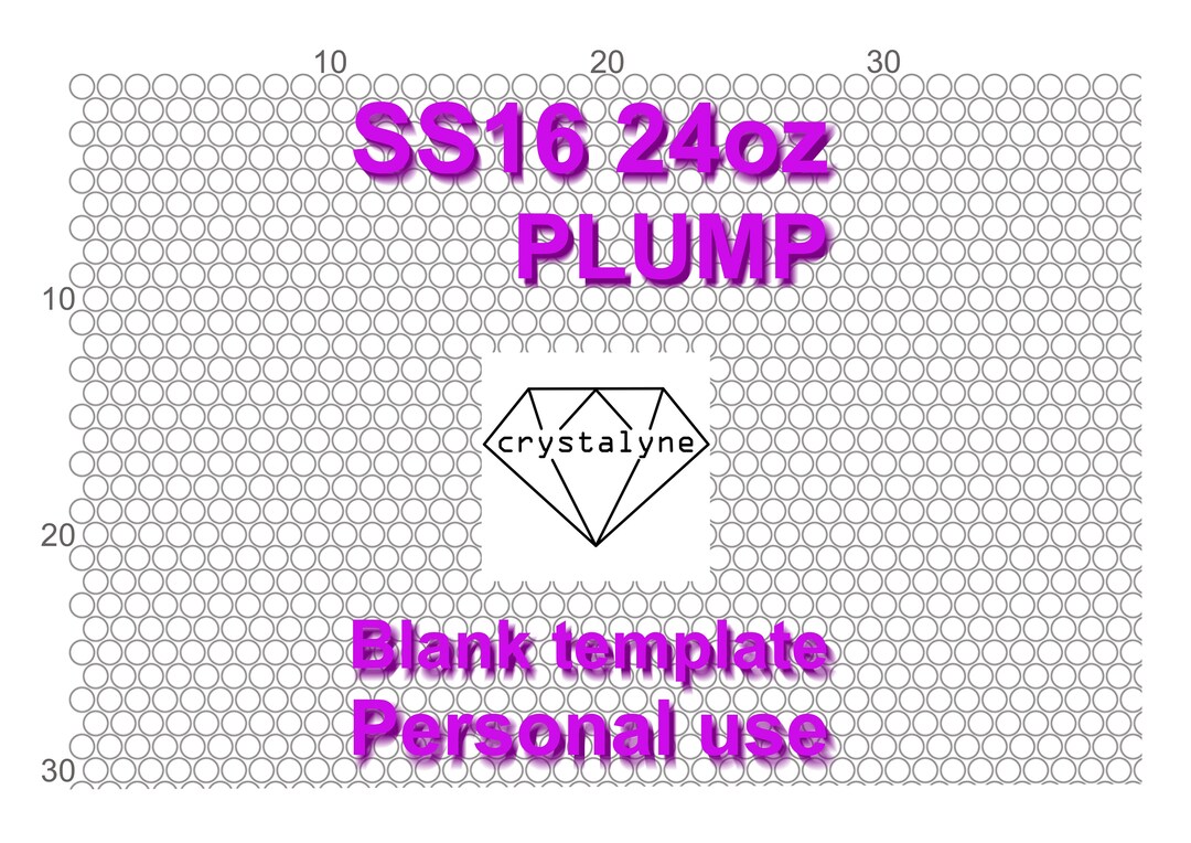 Blank Rhinestone Template SS16 for 24oz PLUMP Tumbler From Tipsy ...