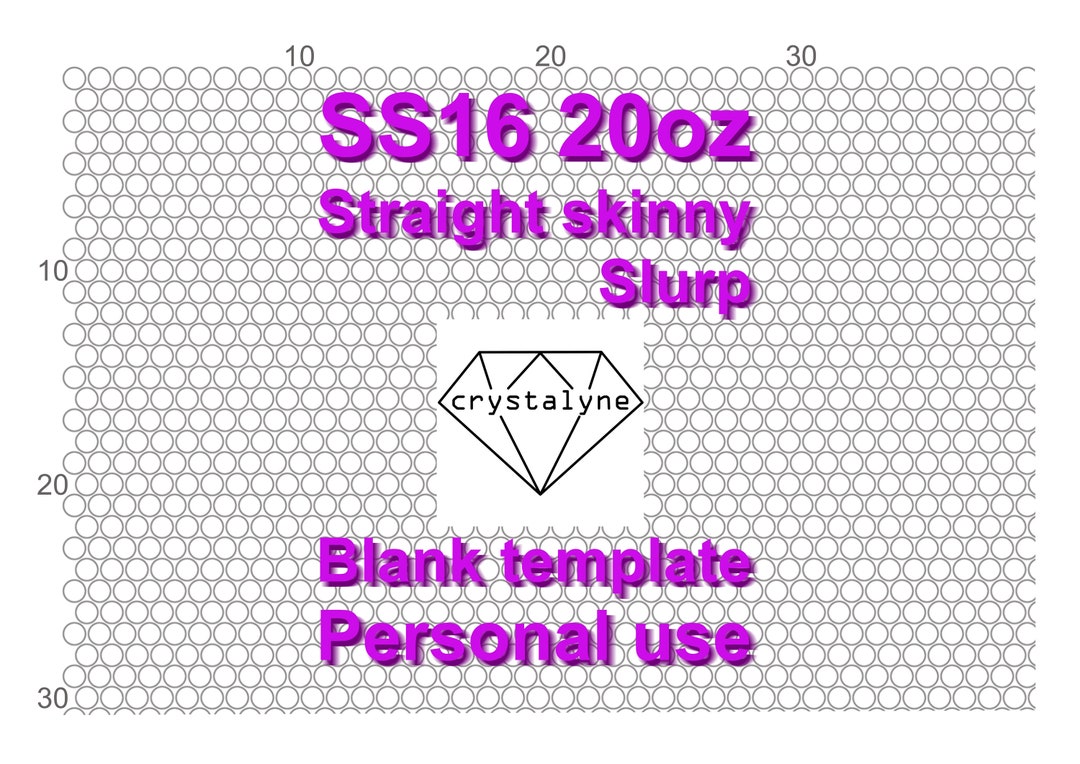 Blank Rhinestone Template SS16 for 20oz Straight Skinny Tumbler ...