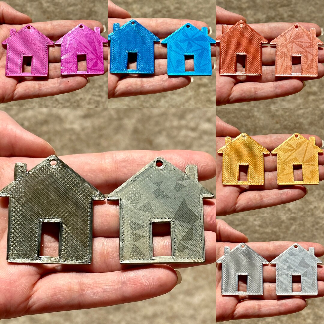 2 Blank House Key-chains for Bling Art 3D Ornamental Charm Back ...
