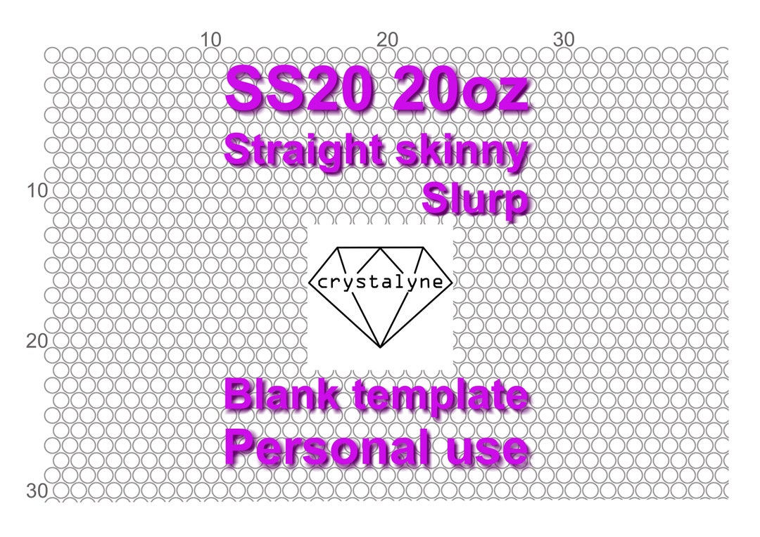 Blank Rhinestone Template SS20 for 20oz Straight Skinny Tumbler ...