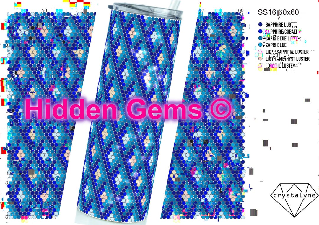Hidden Gems © Rhinestone Template SS16 for 20oz Straight Skinny Tumbler ...