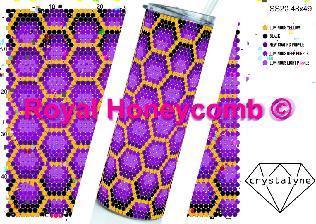 Royal Honeycomb © Rhinestone Template SS20 for 20oz Straight Skinny ...