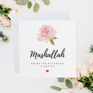 Personalised Hafiza Mubarak Greeting Card, Hafiza Card, Quran Gift ...