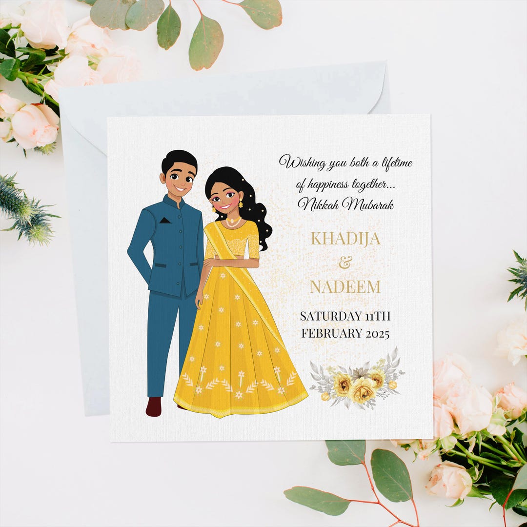 Personalised Nikkah Card, Nikkah Mubarak, Nikkah Day, Nikkah Gift ...
