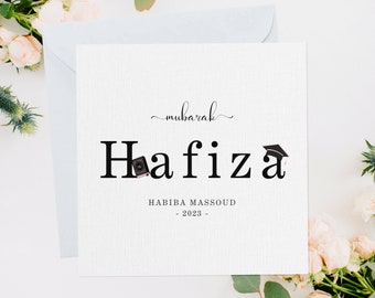 Luxury Hafiza Mubarak Greeting Card, Personalised Hafiza Card, Quran ...