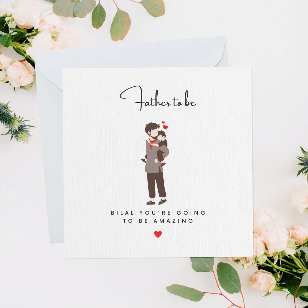 Personalised Father to Be Card, New Parents Card, New Baby Gift, Newborn Baby, Newborn Gift ...