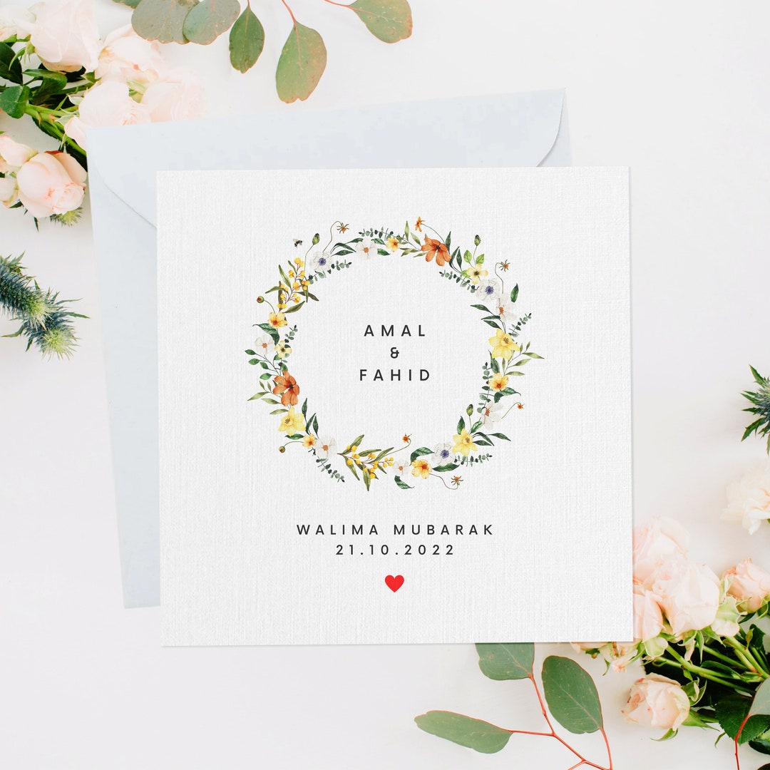 Personalised Walima Card, Walima Mubarak, Walima Party, Nikkah Gift ...