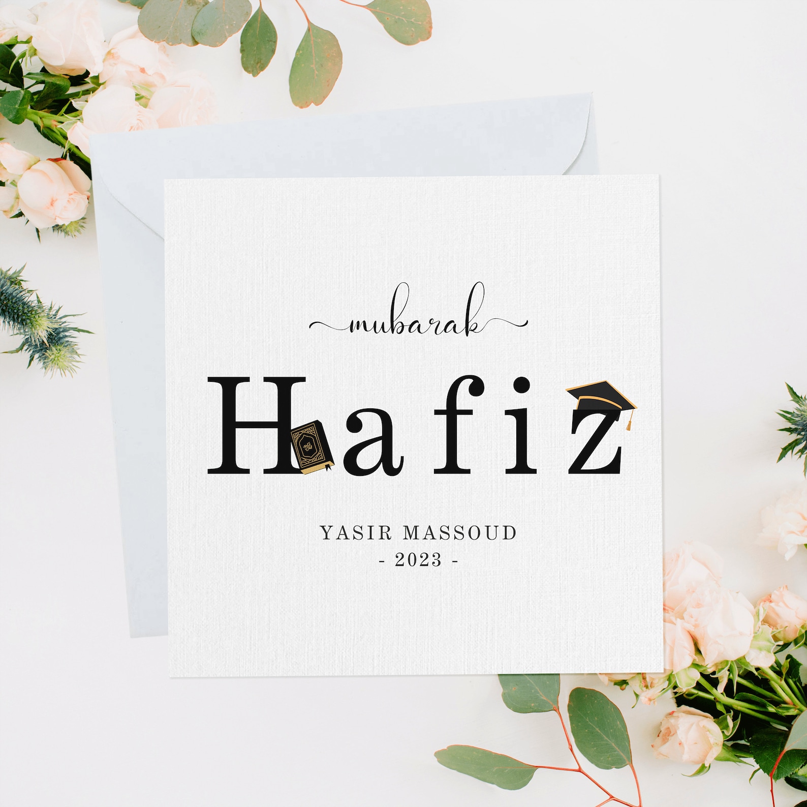 Personalised Hafiz Mubarak Greeting Card, Hafiz Card, Quran Gift, Hafiz ...