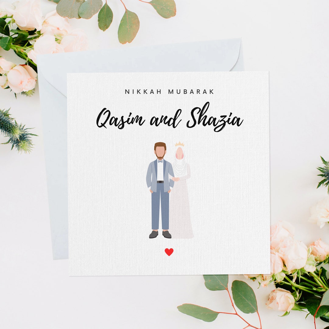 Personalised Nikkah Card, Nikkah Mubarak, Nikkah Day, Nikkah Gift ...