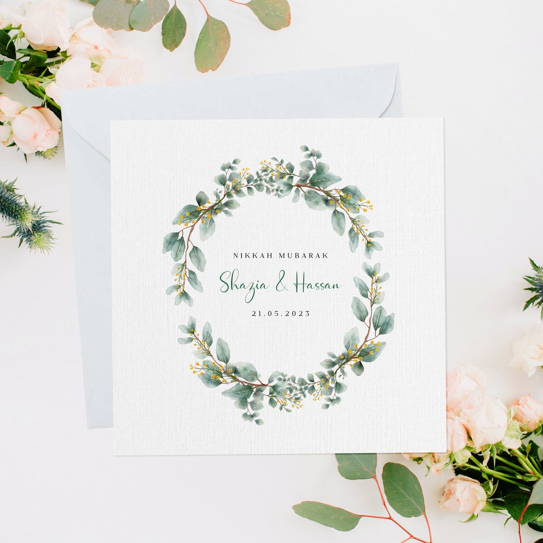 Personalised Nikkah Mubarak Card, Nikkah 2024, Nikkah Gift, Shaadi Card ...