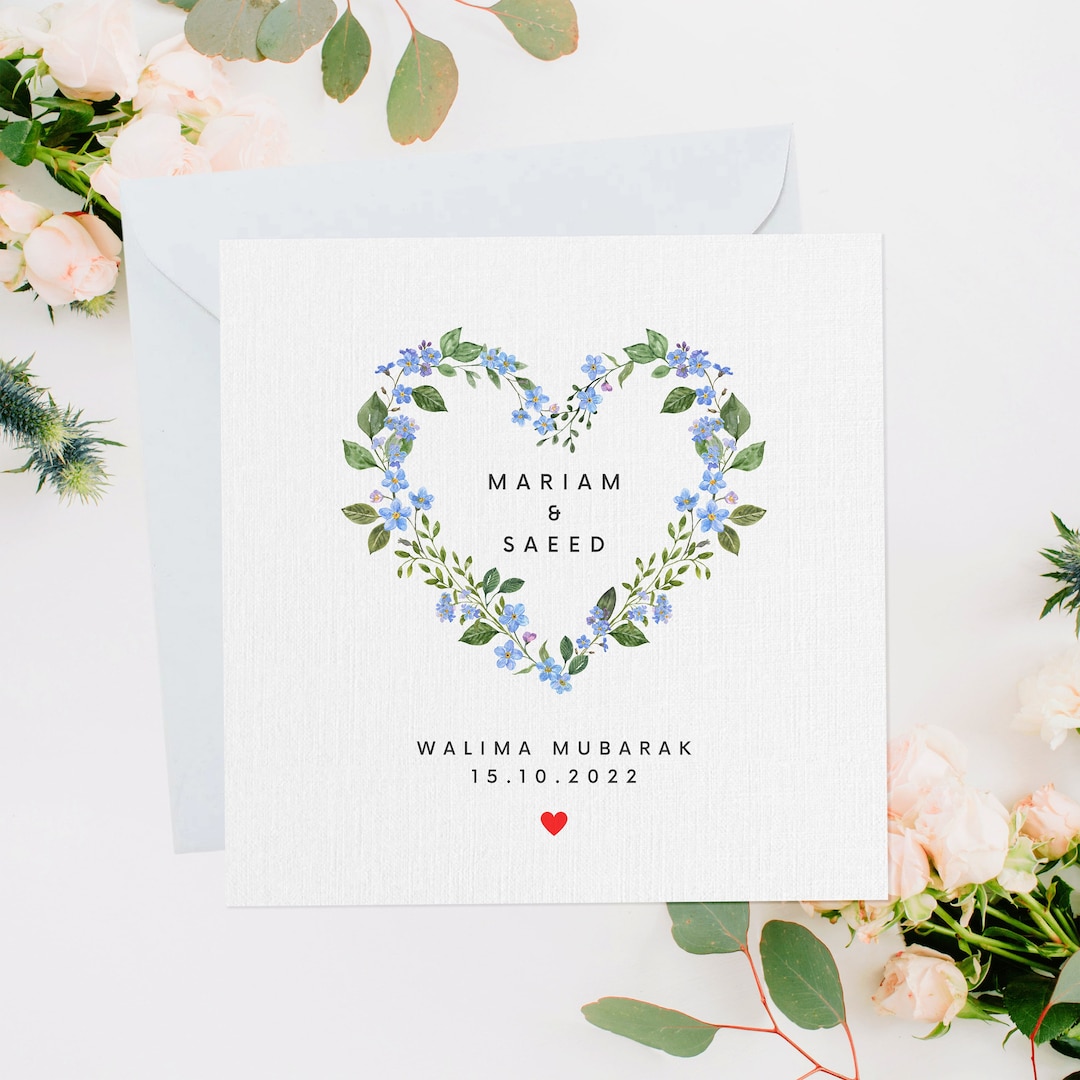 Personalised Walima Card, Walima Mubarak, Walima Party, Nikkah Gift ...