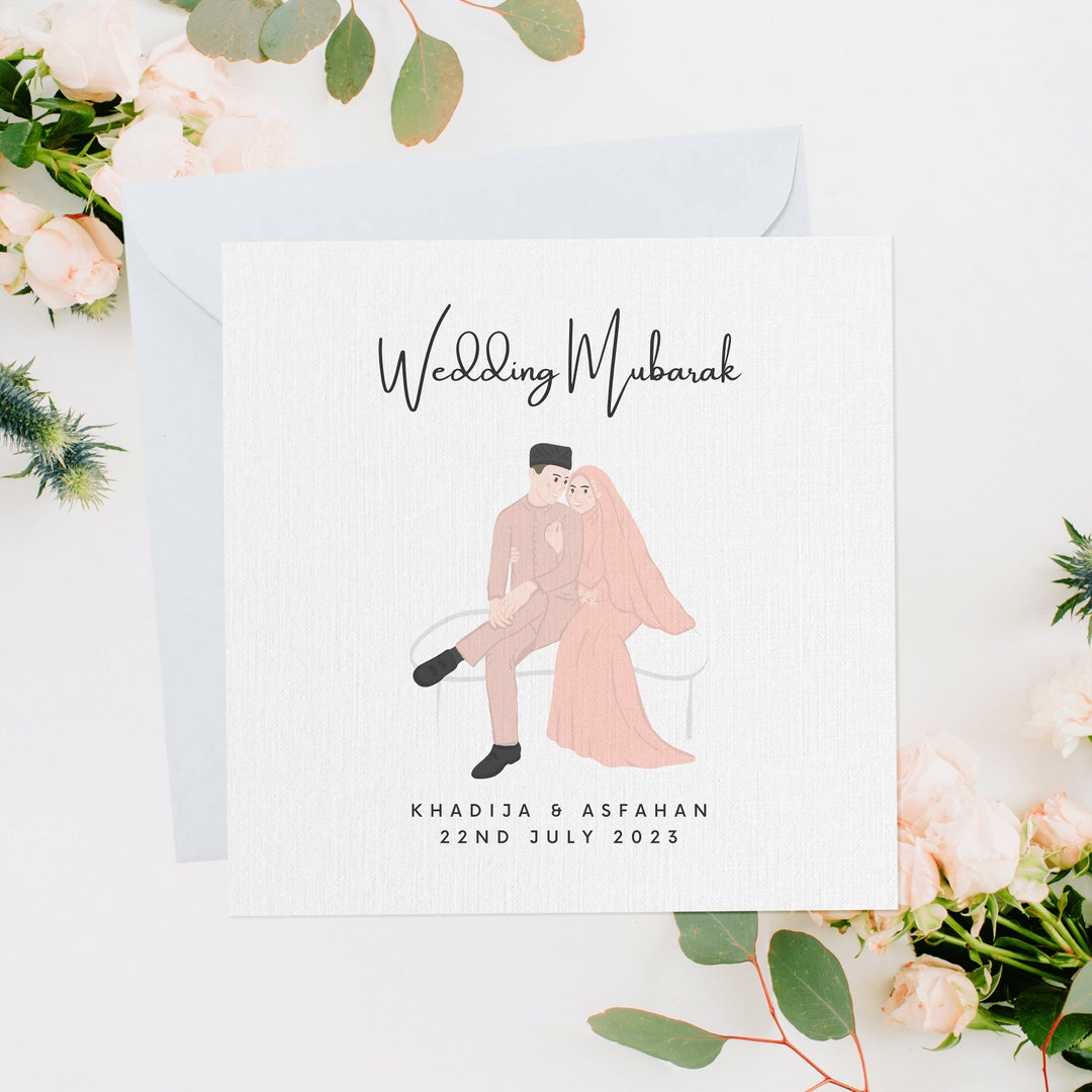 Personalised Muslim Wedding Card, Muslim Wedding, Islamic Wedding ...