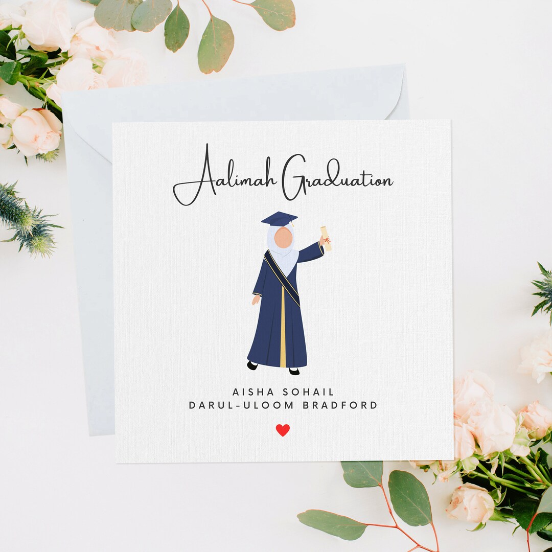 Personalised Alimah Graduation Greeting Card, Alimah Card, Alimah Gift ...