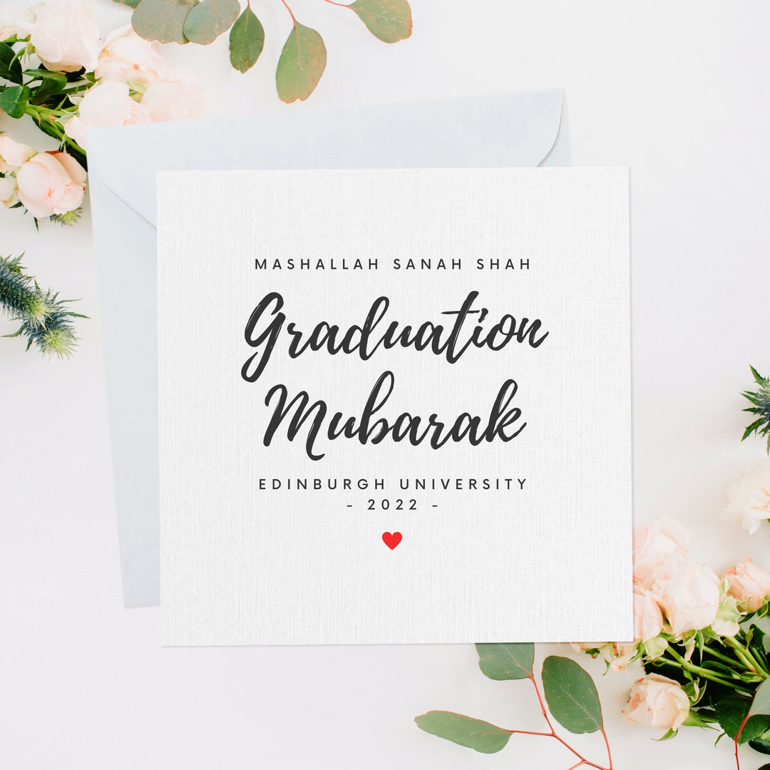 Personalised Graduation Mubarak Greeting Card, Graduation Gift ...
