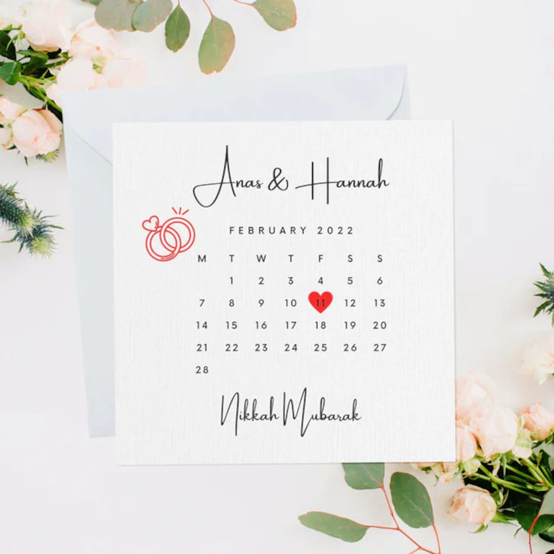 Personalised Nikkah Card, Wedding Card, Nikkah Gift, Nikkah Mubarak ...