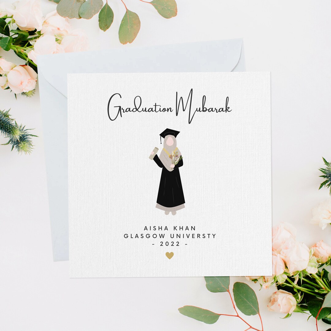 Personalised Graduation Mubarak Greeting Card, Graduation Gift ...