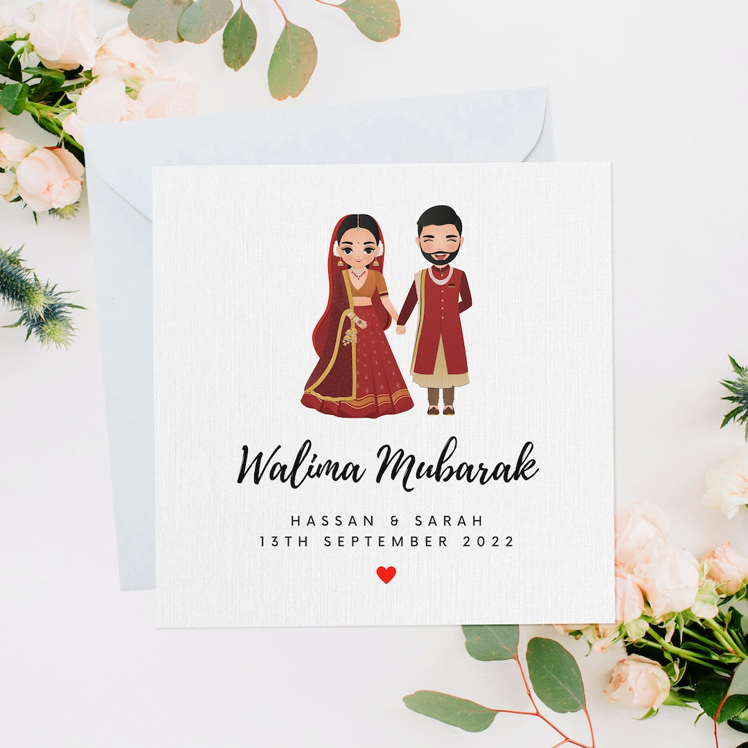 Personalised Walima Card, Walima Mubarak, Walima Party, Nikkah Gift ...