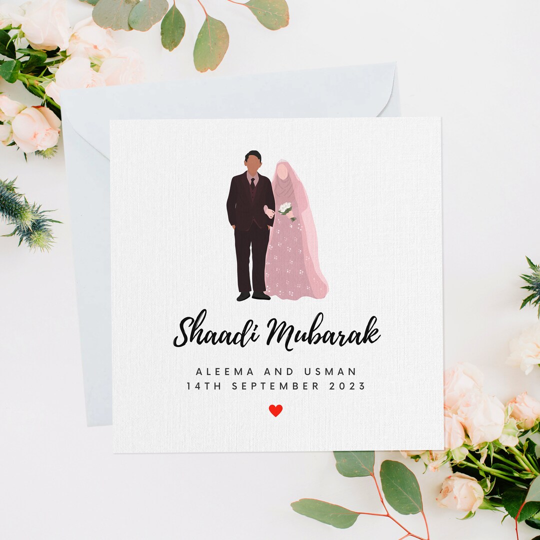 Shaadi Mubarak Card, Muslim Wedding Card, Nikkah Gift, Nikkah Mubarak ...