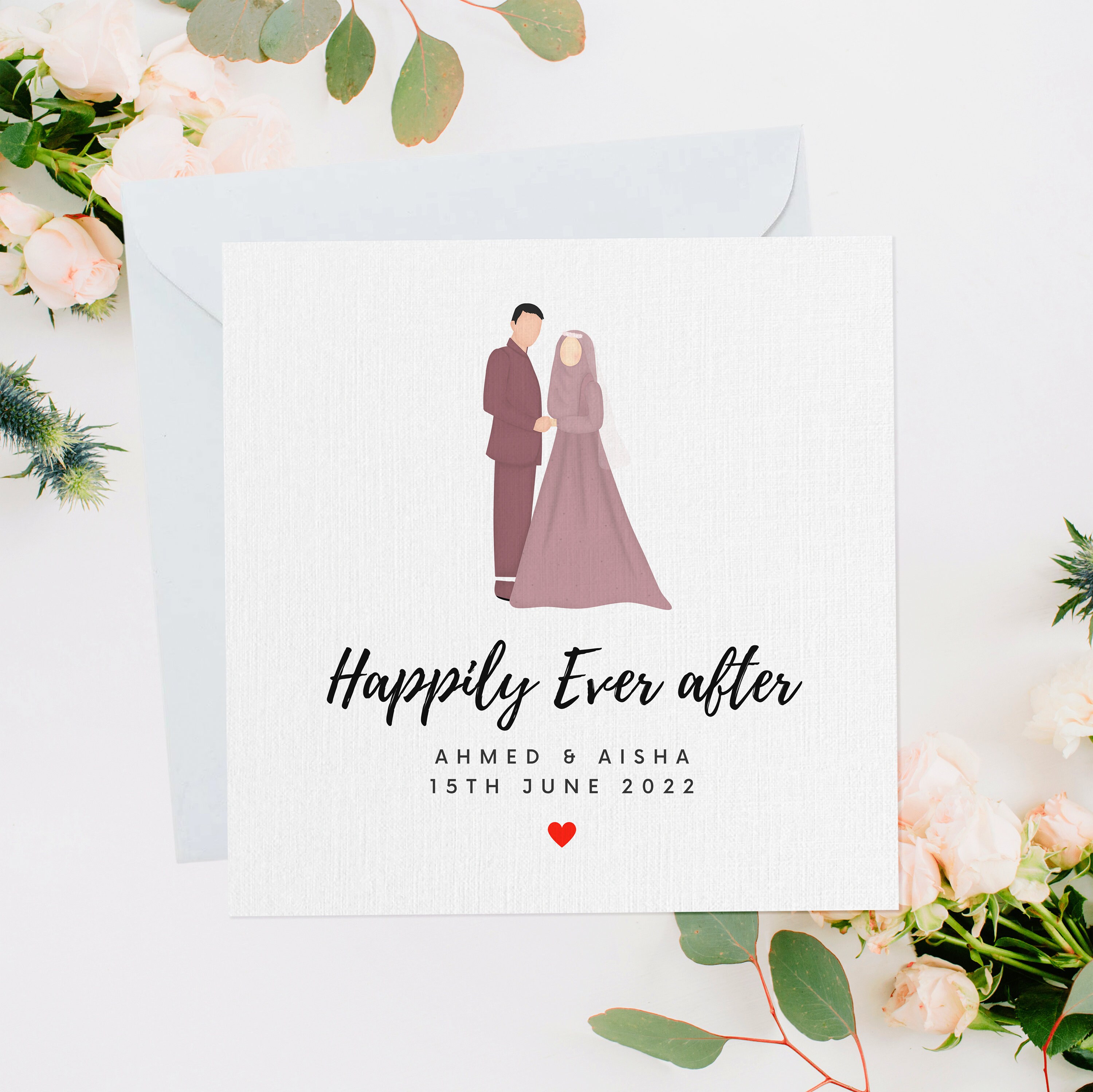 Personalised Nikkah Card, Nikkah Mubarak, Nikkah Day, Nikkah Gift ...