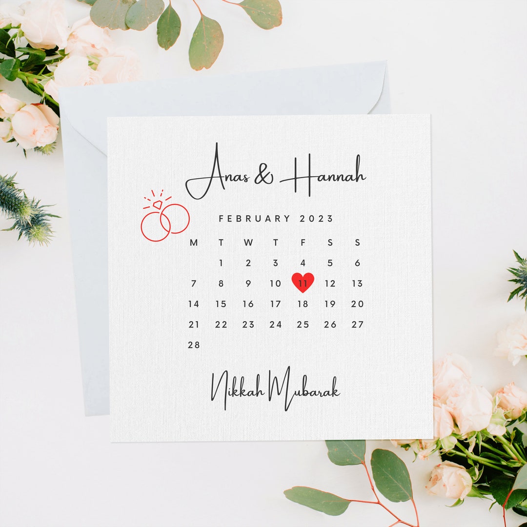 Personalised Nikkah Card Wedding Card Nikkah Gift Nikkah - Etsy