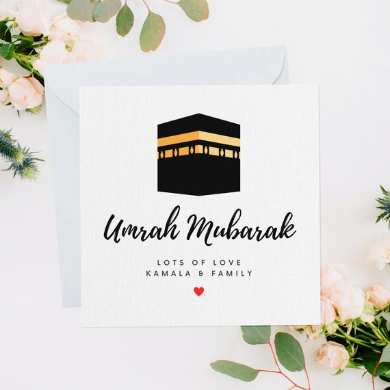 Personalised Umrah Mubarak Greeting Card Umrah Card Umrah | Etsy