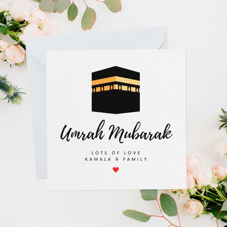 Personalised Umrah Mubarak Greeting Card, Umrah Card, Umrah Gift, Umrah ...