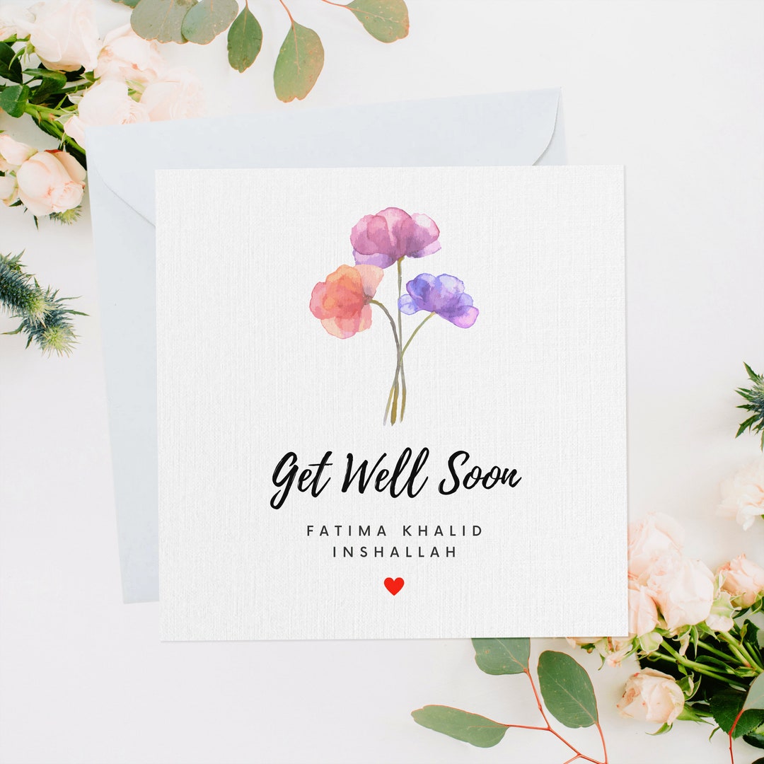 Personalised Get Well Soon Greeting Card, Shifa Get Well Soon Inshallah ...