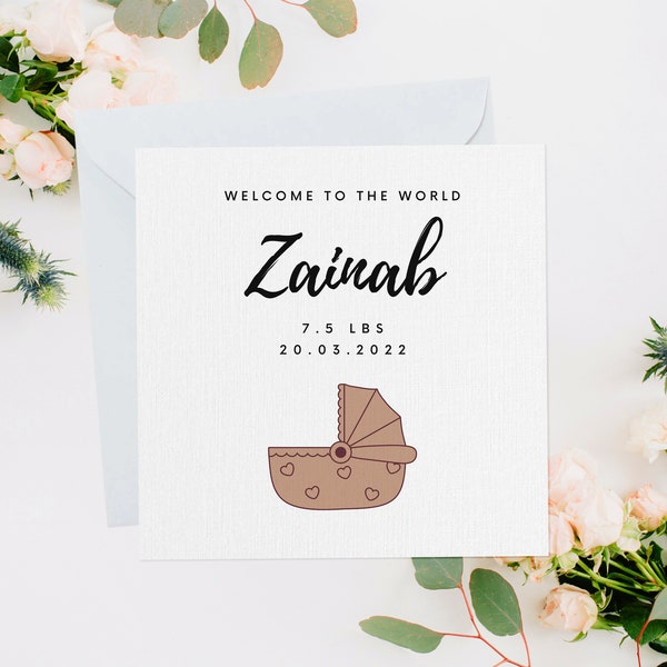 Personalised Baby Name Card - Etsy UK