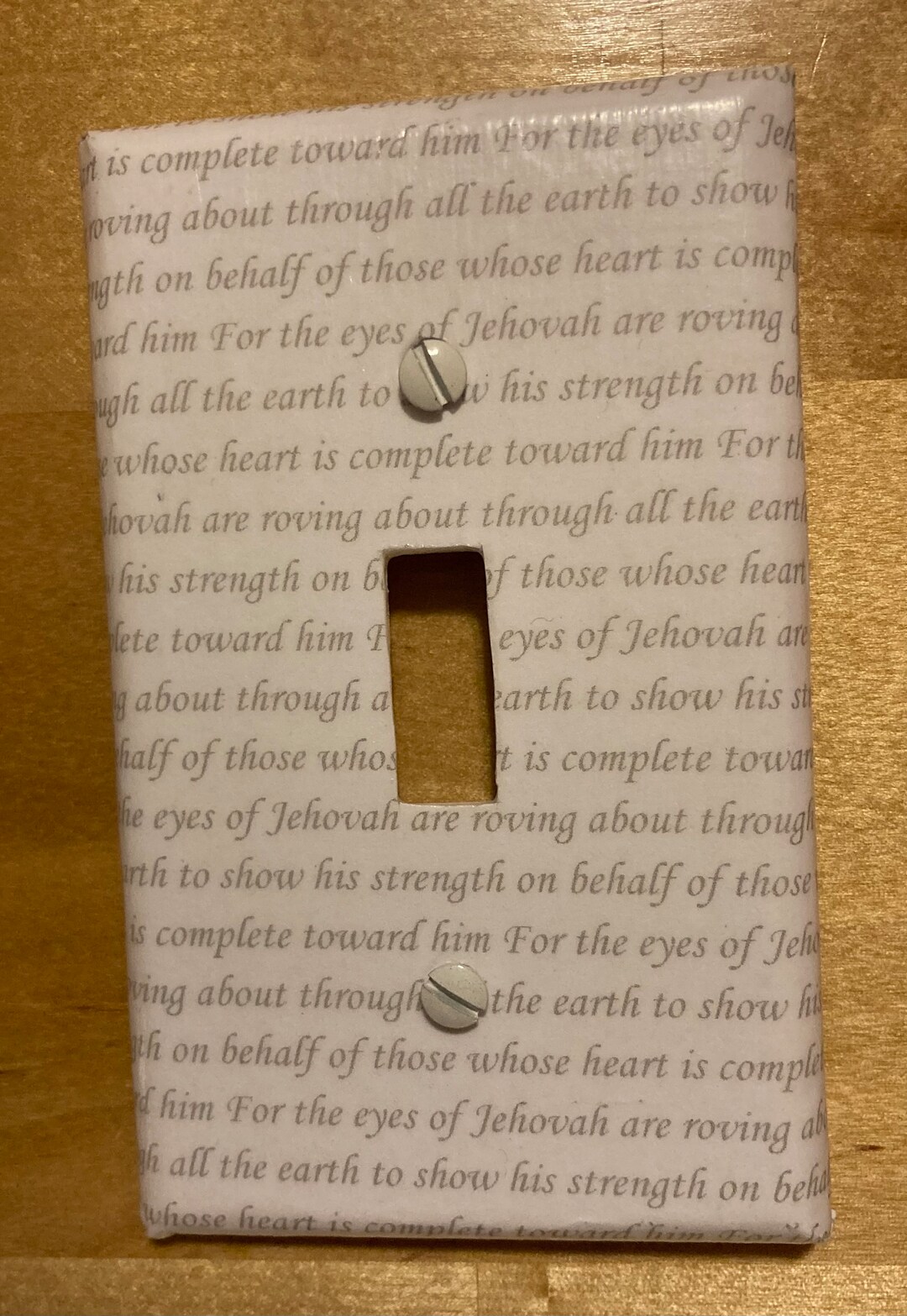 Light Switch Plate Cover 2 Chronicles 16:9 Hand Crafted Scripture Bible ...