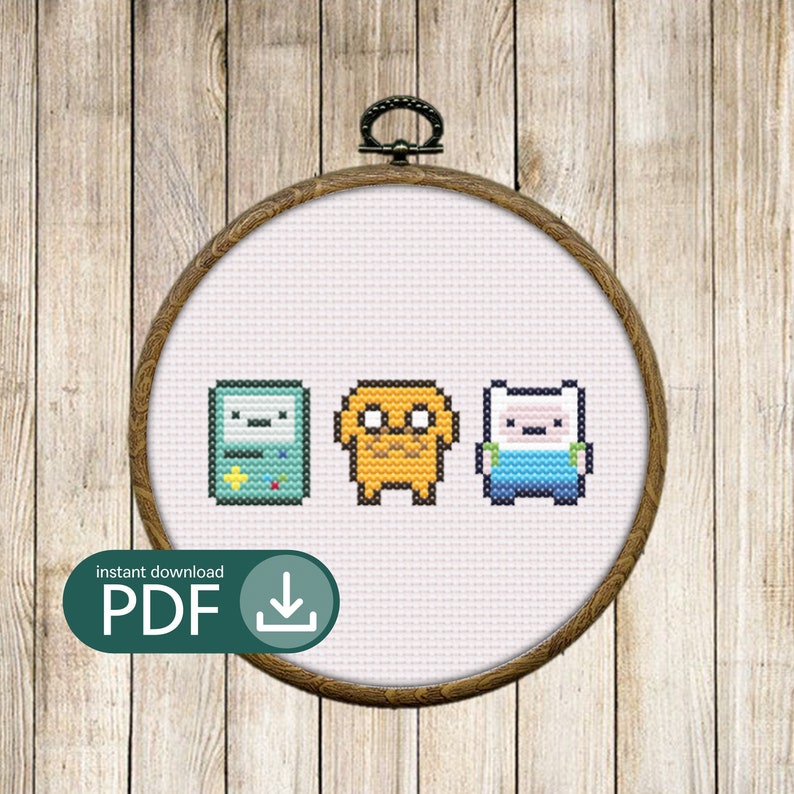 Adventure Time Finn BMO Jake - PDF Cross Stitch Pattern Instant ...